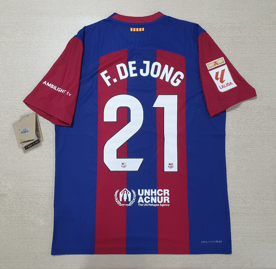 23-24 바르셀로나 홈 유니폼용 /F.DEJONG 21번(프랭키 데용) + 라리가우승패치 + 라리가패치 + AMBILIGHT tv 스폰서 > 라리가 | 대한민국 축구쇼핑몰 ...